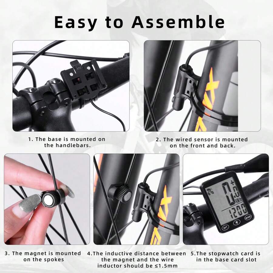 2024 New Bicycle Wired Computer MTB Road Bicycle Odometer Bicycle ...