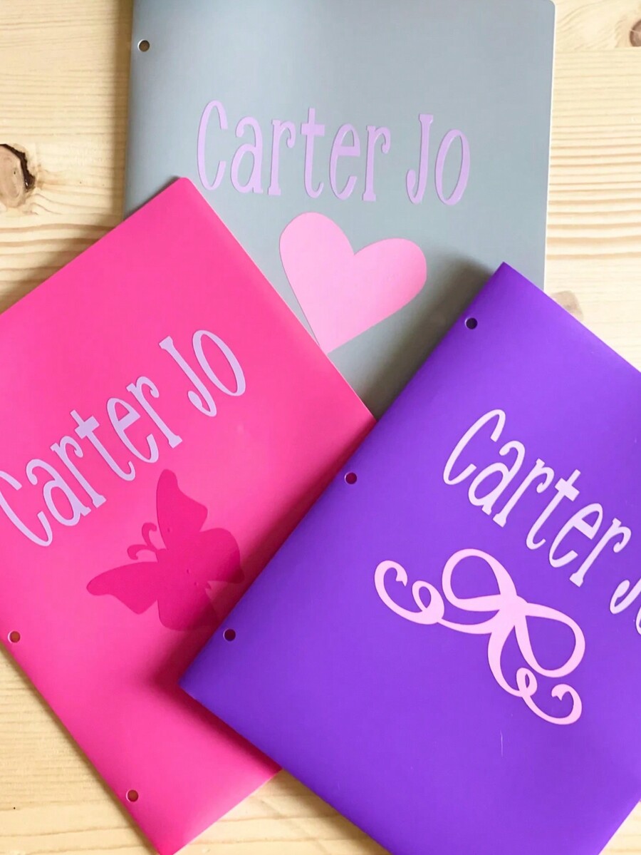 Personalized 3 Hole Pocket Folder | 3 Prong Folder | Back To School ...