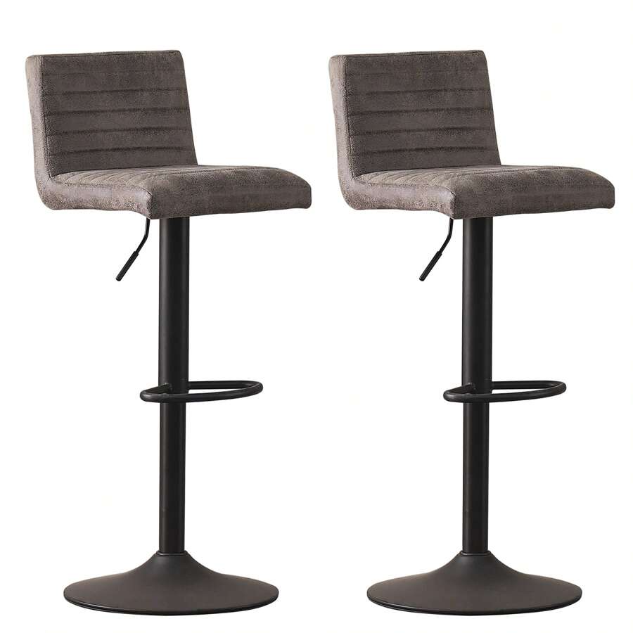 AINPECCA Swivel Bar Stools Set Of 2-Velvet/Suede Fabric Barstools With ...