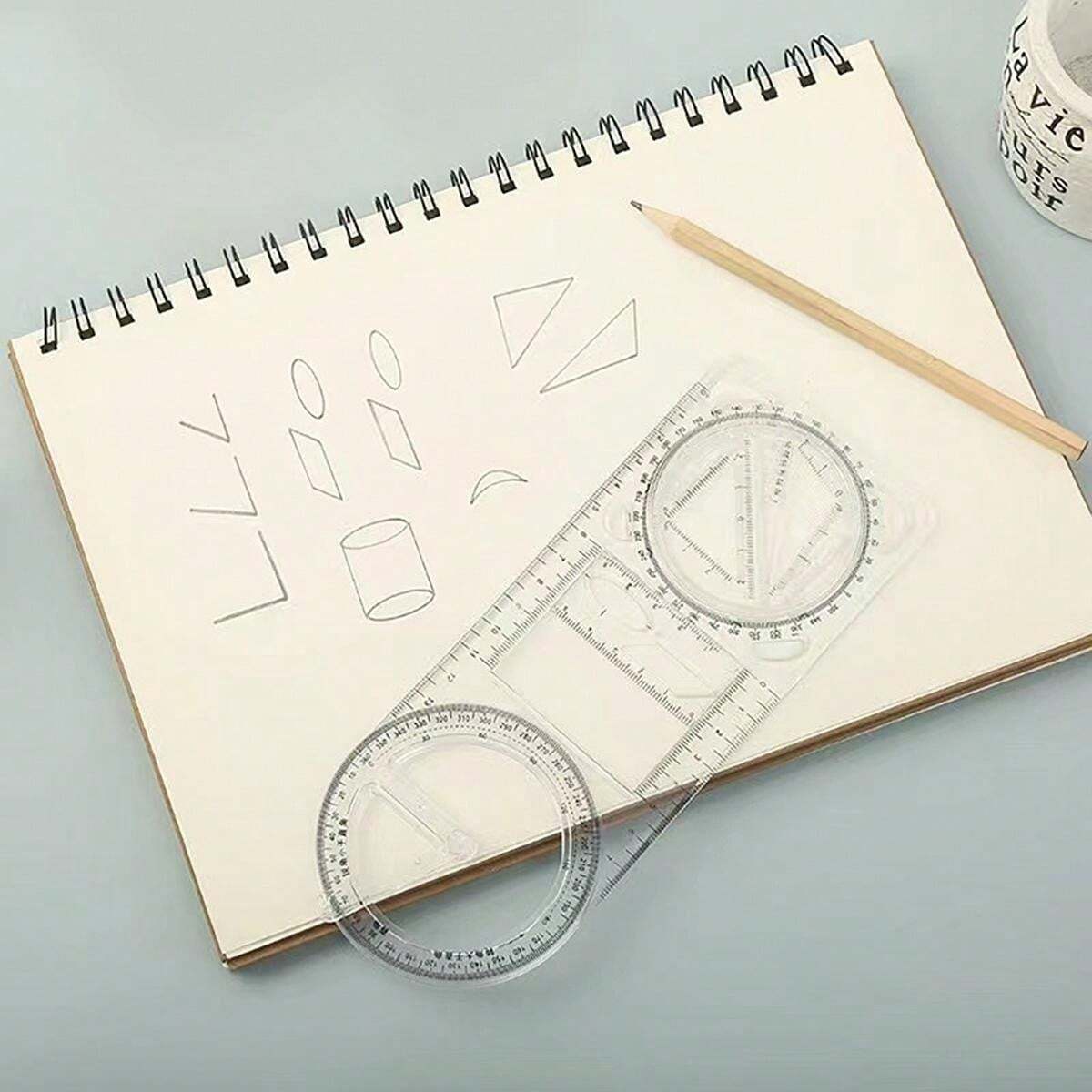 1pc Multi-Function Math Geometry Ruler, Rotating Protractor, Drafting ...