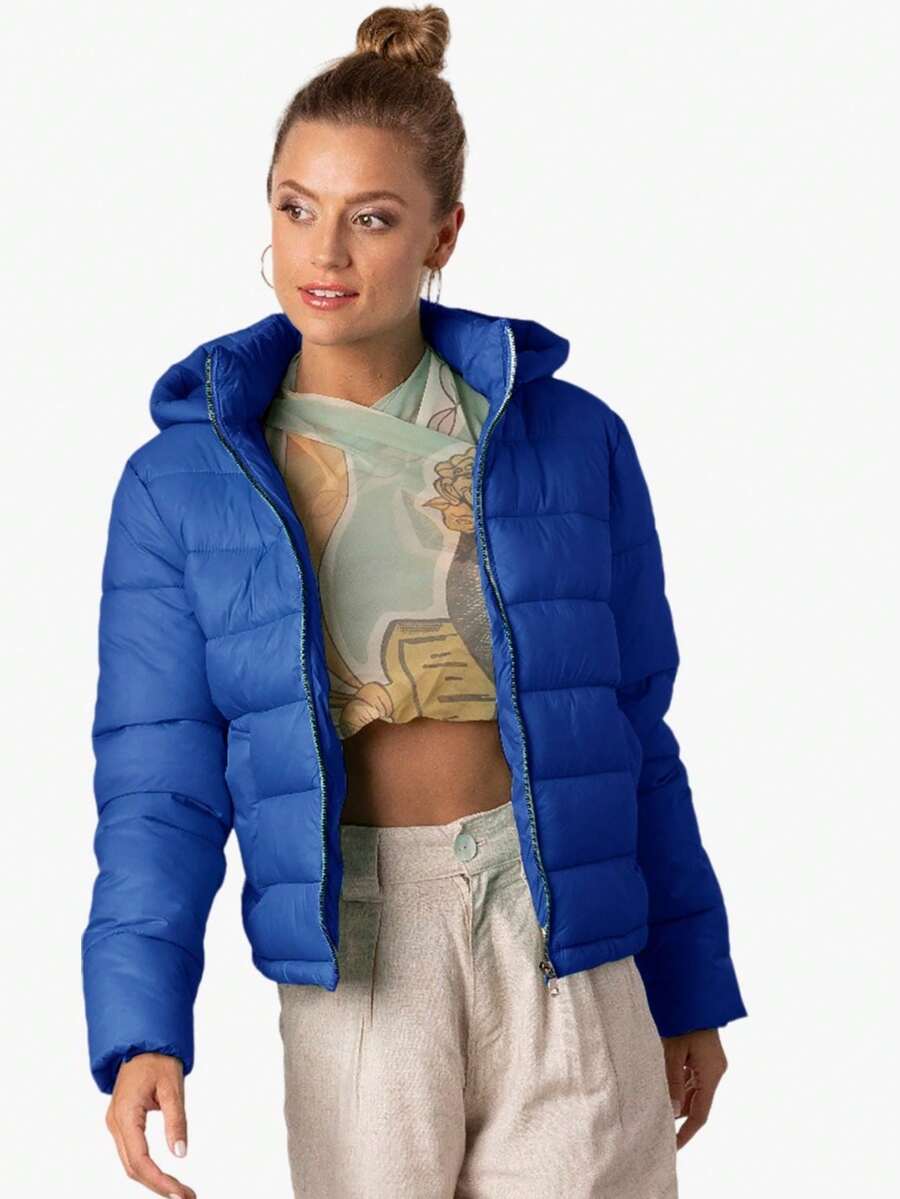 Women's Adjustable Jacket Detachable Hat Plush Internal Fashion Jacket ...