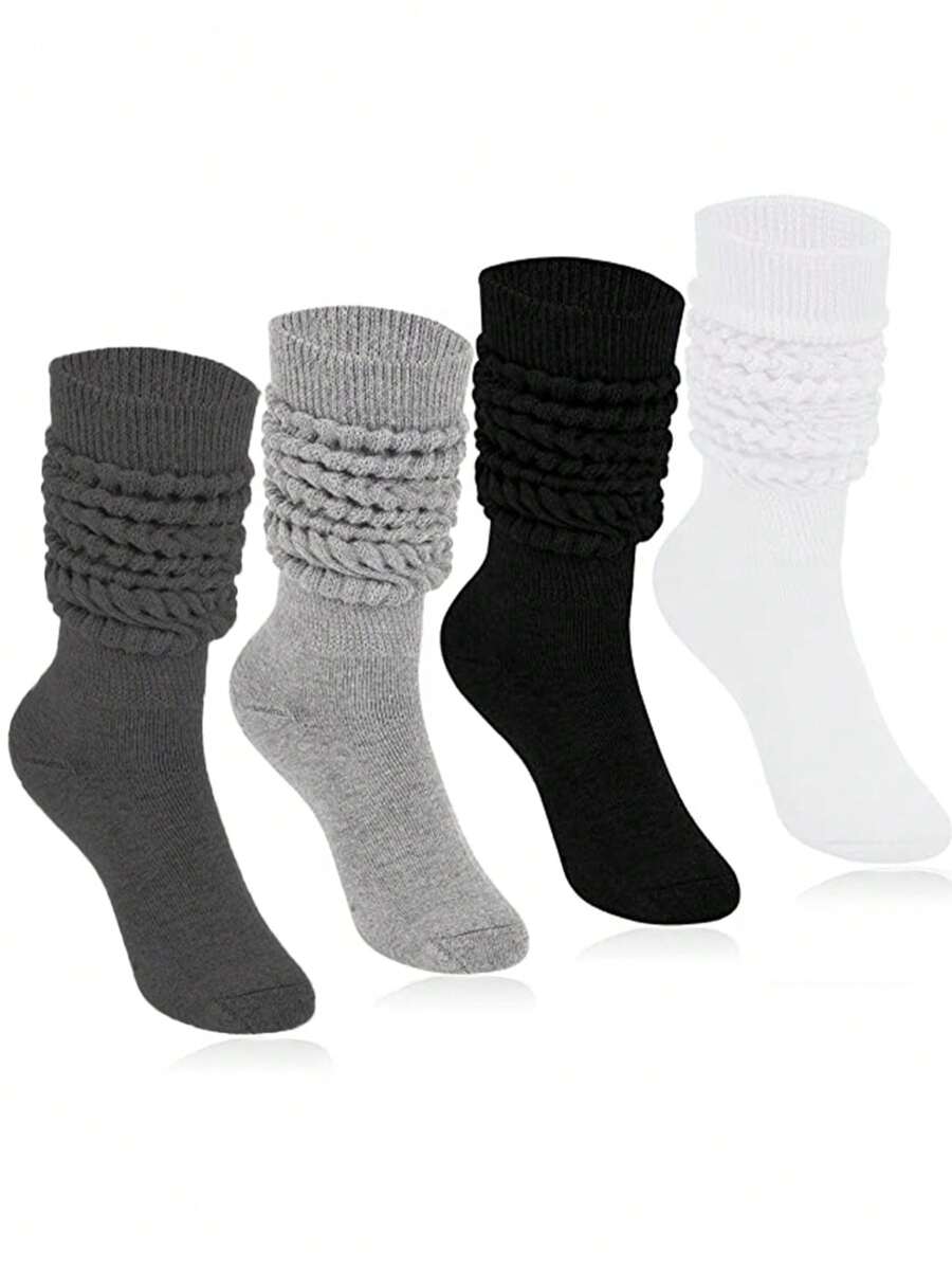 6 Pairs Kids Slouch Socks Soft Extra Long Scrunch Knee High Sock ...