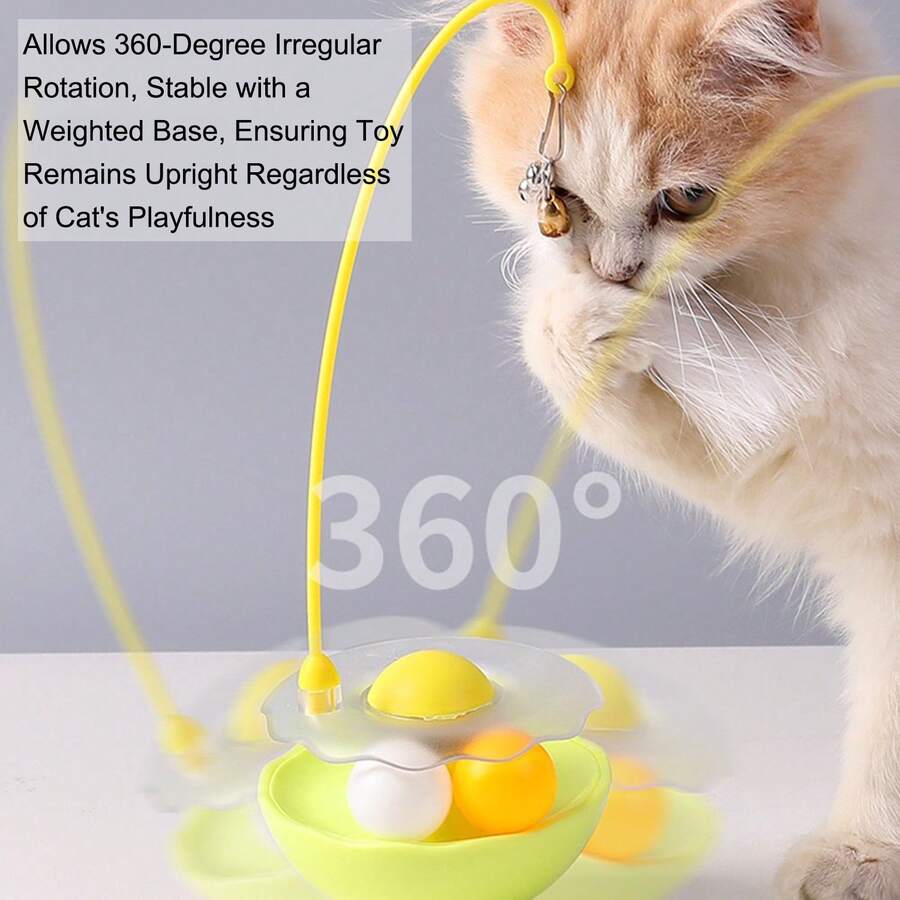 A Fluorescent Yellow ABS Cat Toys That Wobbles And Rotates 360 Degrees ...