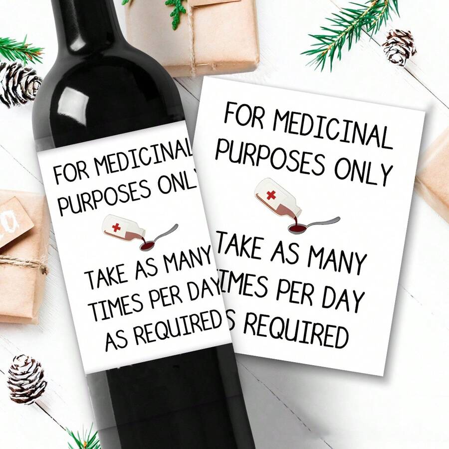 6 Sheets/Set, Funny Joke Happily Wine Bottle Label, Santa Champagne ...