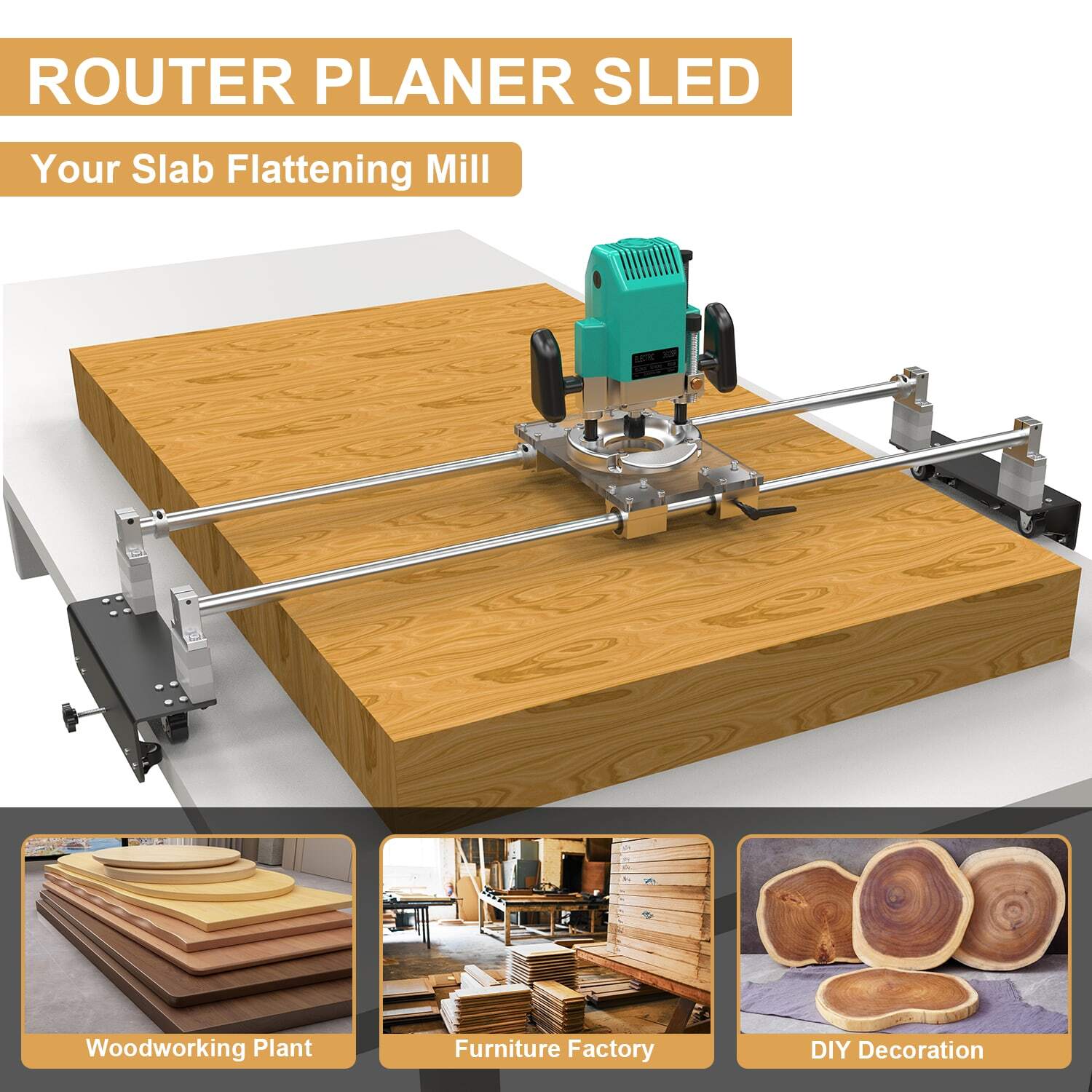 Router Sled, Slab Flattening Jig, DIY Woodworking Router Sled For ...