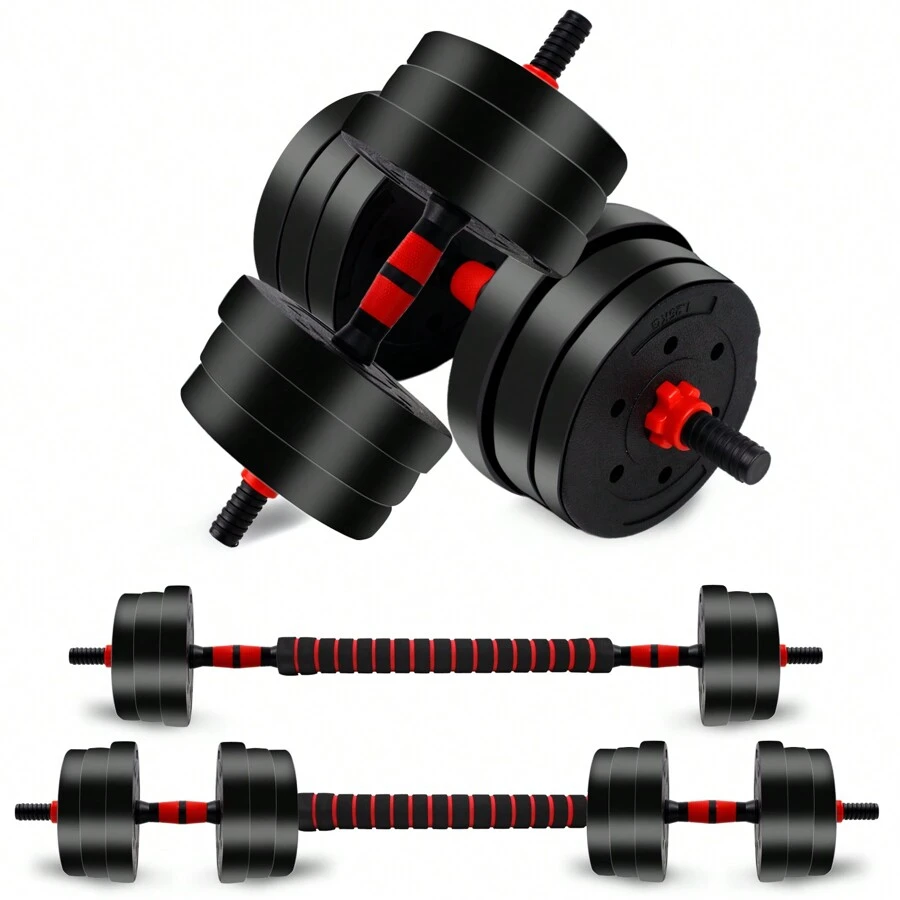 44LBS Adjustable Dumbbells Weights Sets, Non-Slip Barbell Weight Set ...