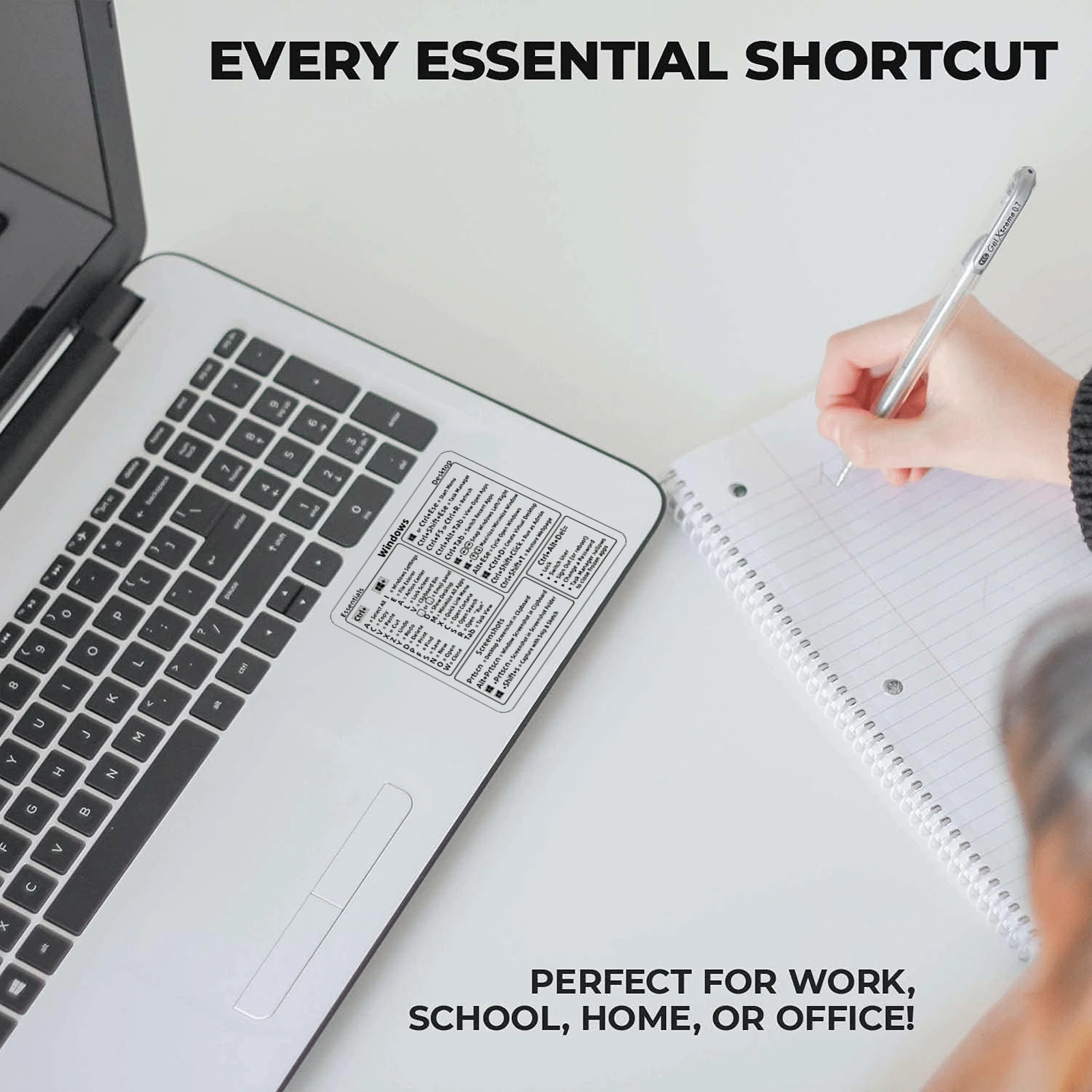 2pcs Windows PC Reference Keyboard Shortcut Sticker | Vinyl, No-Residue ...