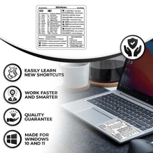 2 pièces Autocollant de raccourci clavier de référence pour PC Windows ...