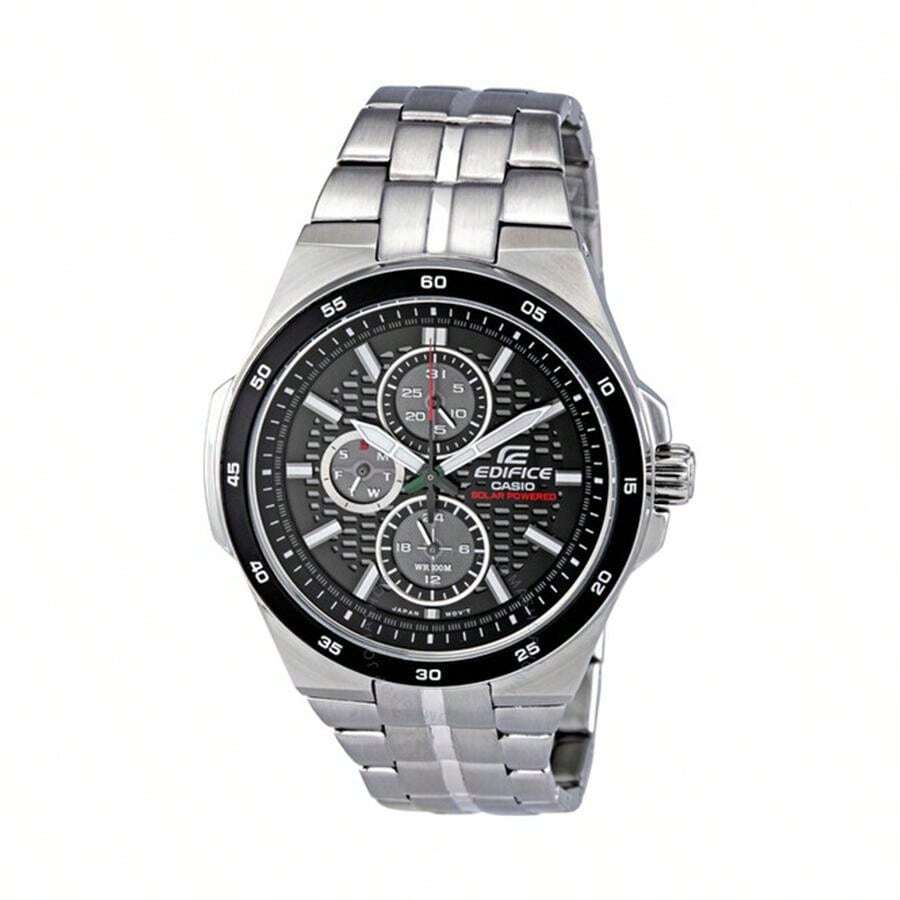 Casio Reloj para hombre CASIO Edifice con esfera negra y caja de acero ...