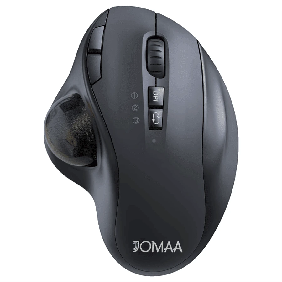 JOMAA JOMAA Wireless Black Trackball Mouse Rechargeable Gaming Mouse ...