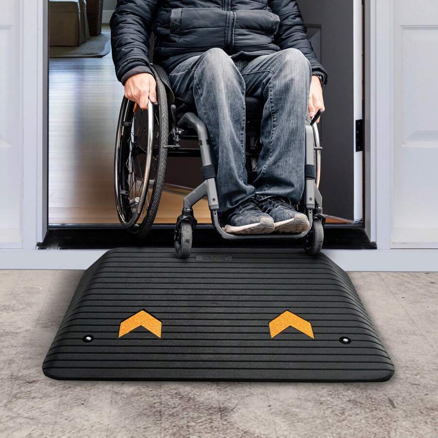 VEVOR Rubber Threshold Ramp, 1.5" Rise Wheelchair Ramp Doorway ...