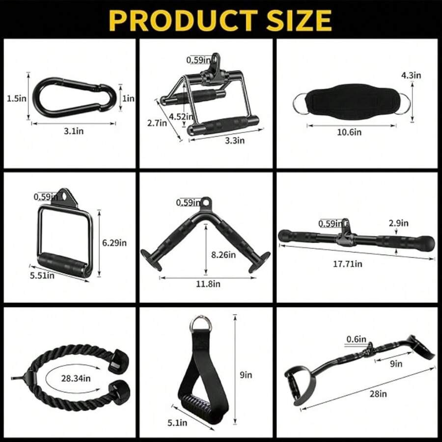 Solid Steel Cable Attachments For Gym Set With Wide Grip LAT Pull Down ...
