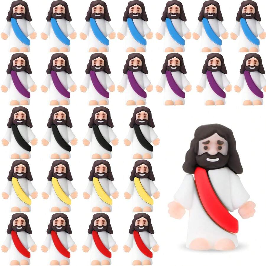 10Pcs Jesus Toys Original Design Mini Rubber Little Jesus Figurine To ...
