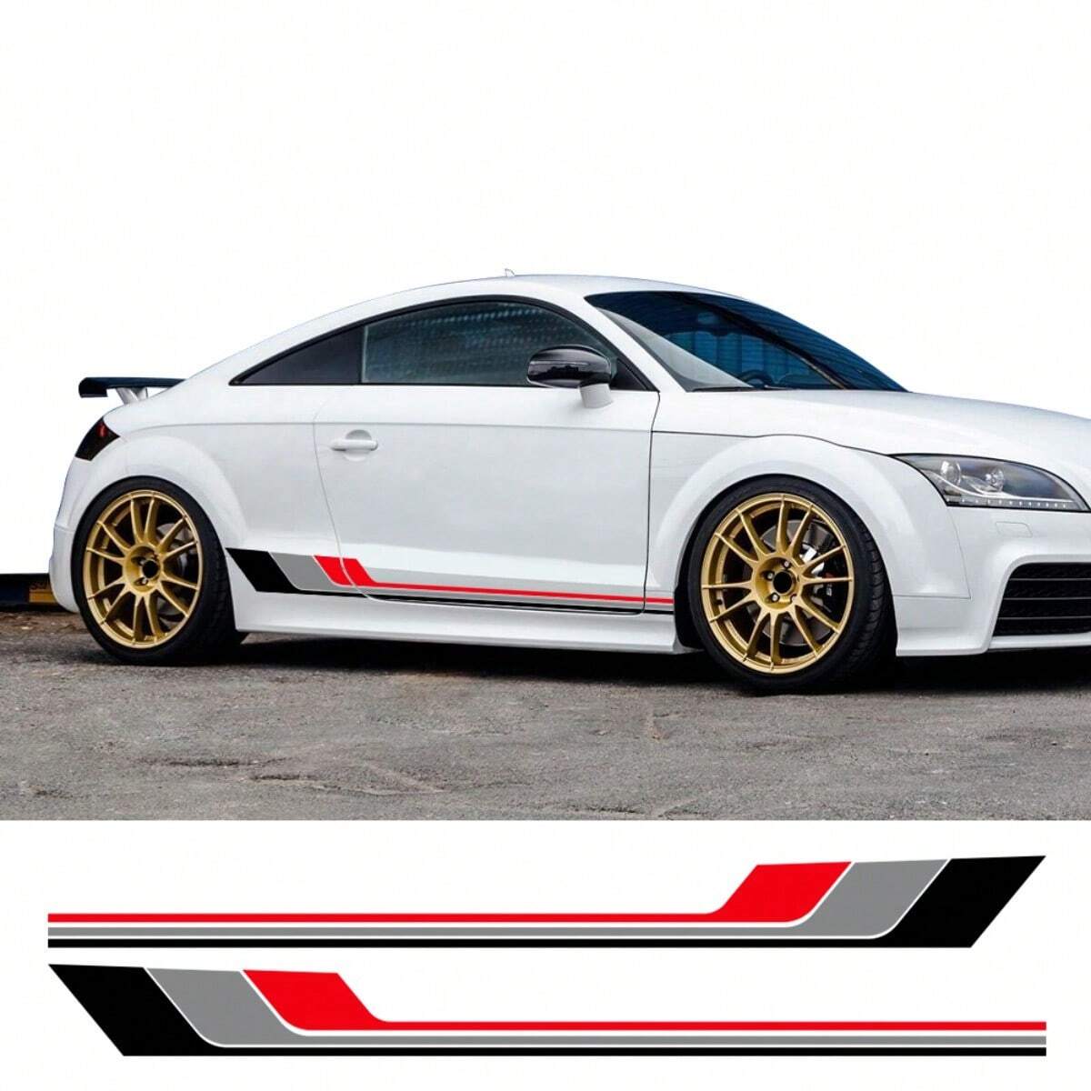 Car Door Side Skirt Sticker Body Long Stripes Decals Waterproof ...