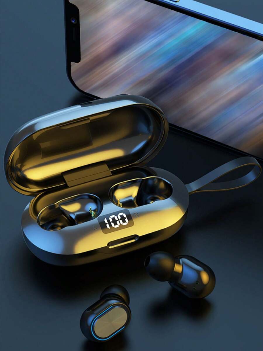 Auriculares deportivos TWS con pantalla digital T12 - Negro | Moda de ...