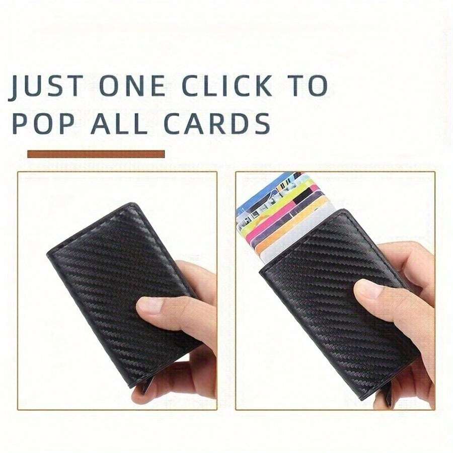 Men's Slim Magnetic Closure Wallet Pop-Up Card Holder RFID Blocking ...
