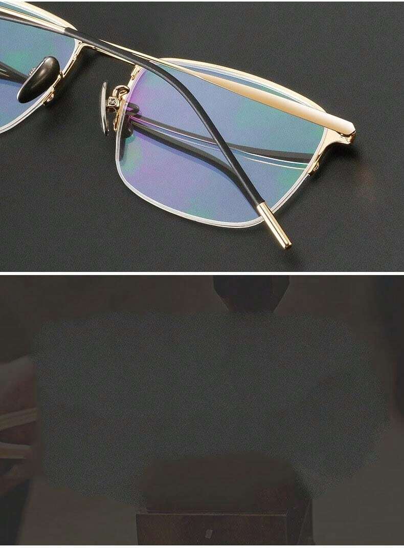 Ultra-Light Pure Titanium Half-Frame Eyeglasses, Business Style ...