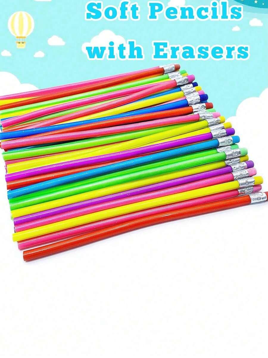 Flexible Soft Pencil,Magic Bendable Pencils,Multi-Colored Fun Soft ...