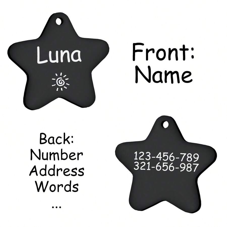 Customized 5-Pointed Star Shaped Dog ID Tags, Available In Heart ...
