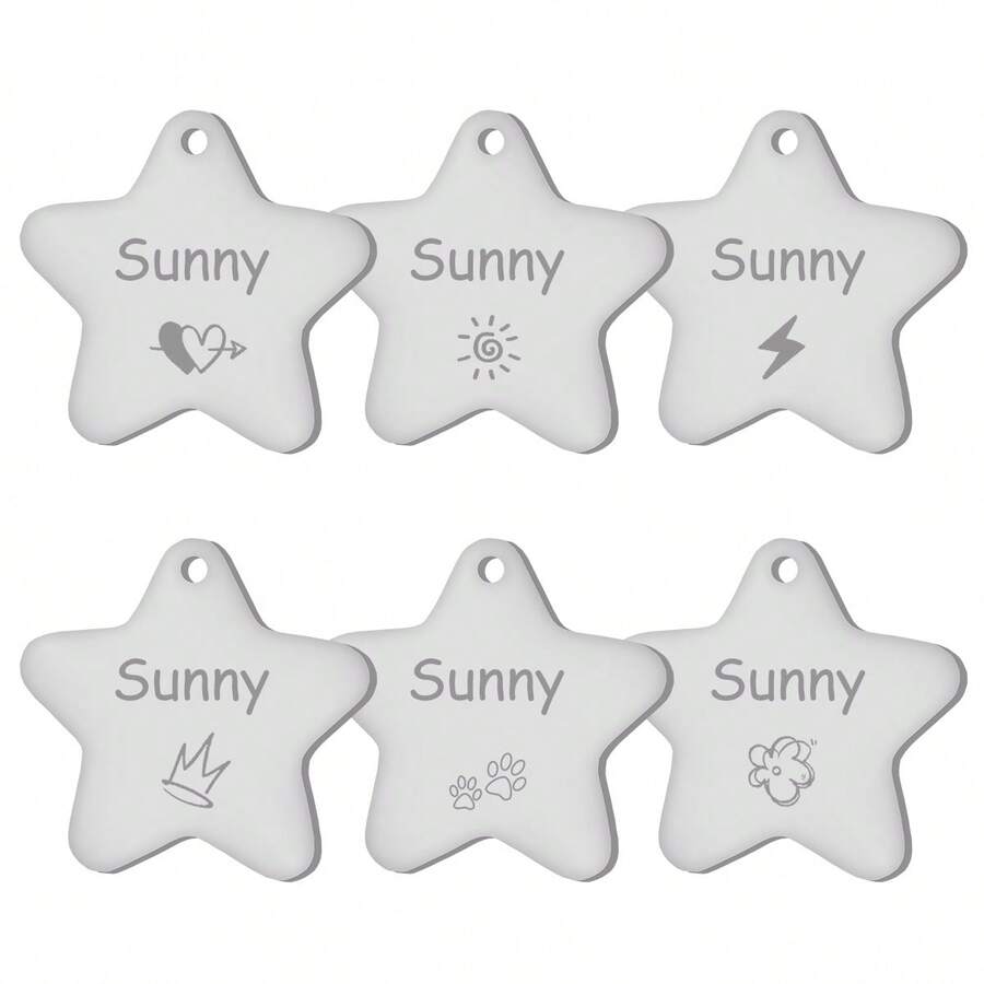Customized 5-Pointed Star Shaped Dog ID Tags, Available In Heart ...