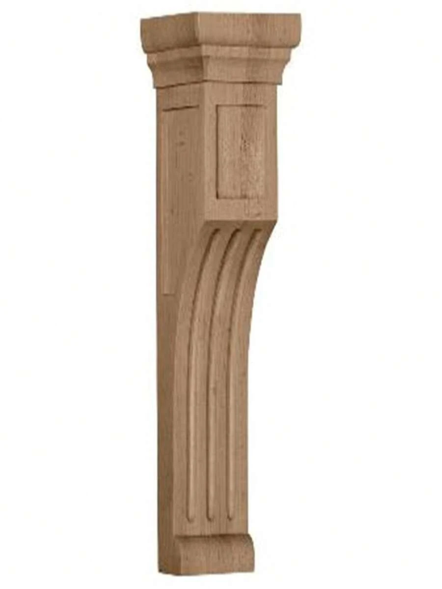 4 In. W X 4 In. D X 14 In. H Recessed Groove Corbel, Rubberwood ...
