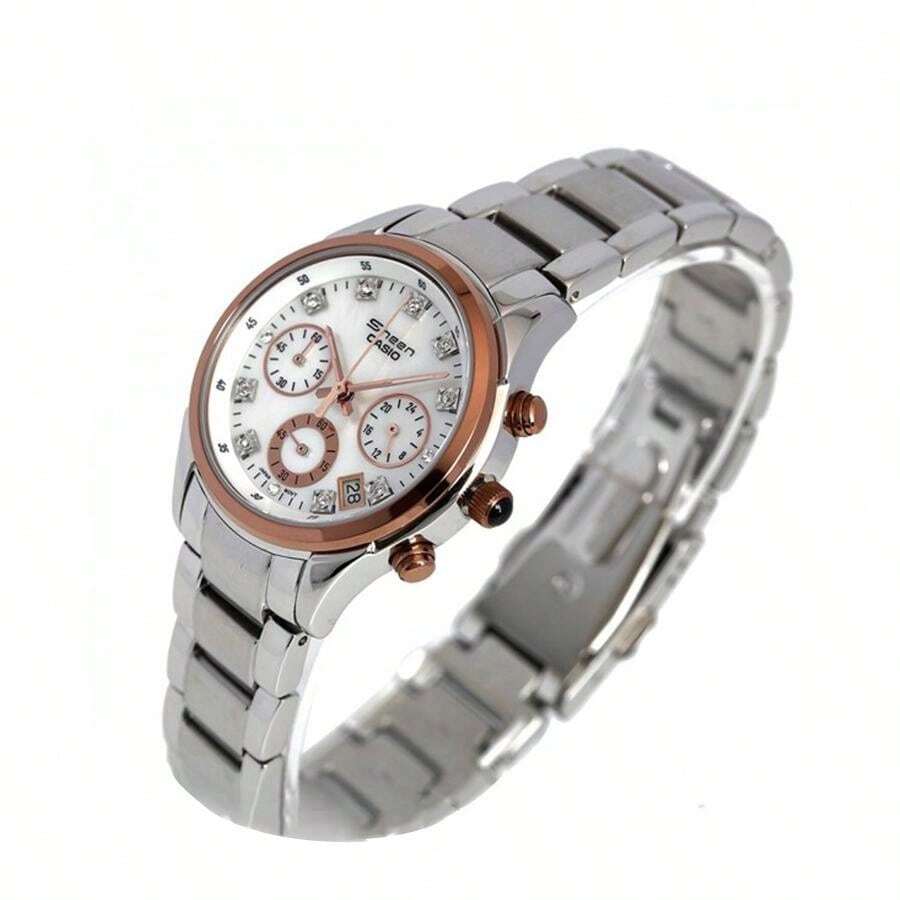 Casio Edifice Sheen Reloj de Señora Diseño de Cronógrafo con Diamantes ...