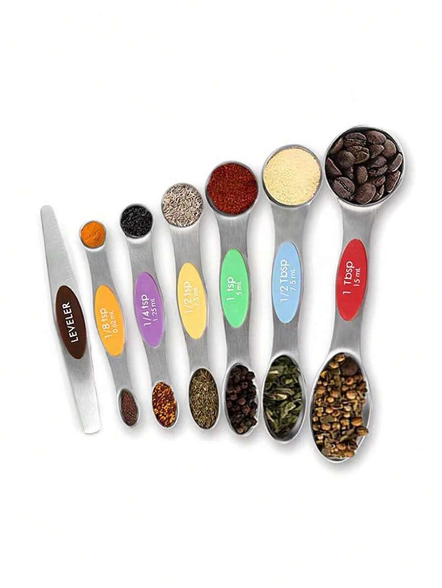 7 Pcs Color Boxed Sets Of Double Headed Measuring Spoons, Graduated ...