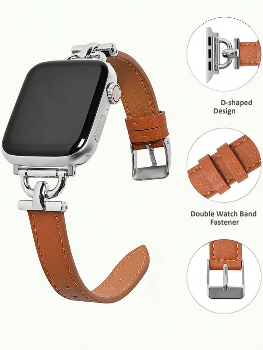 1pc Leather Watch Band For Women, Compatible With Apple Watch Bands ...