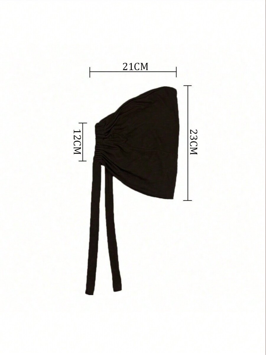 1pc Hijab Caps, Solid Color Silk Modal Embedded Drawstring Adjustable ...