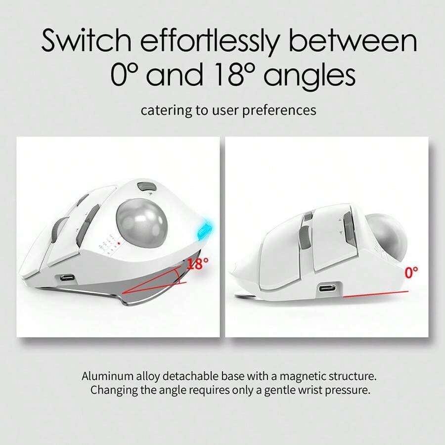 JOMAA Wireless Bluetooth Trackball Mouse With Adjustable Angle ...