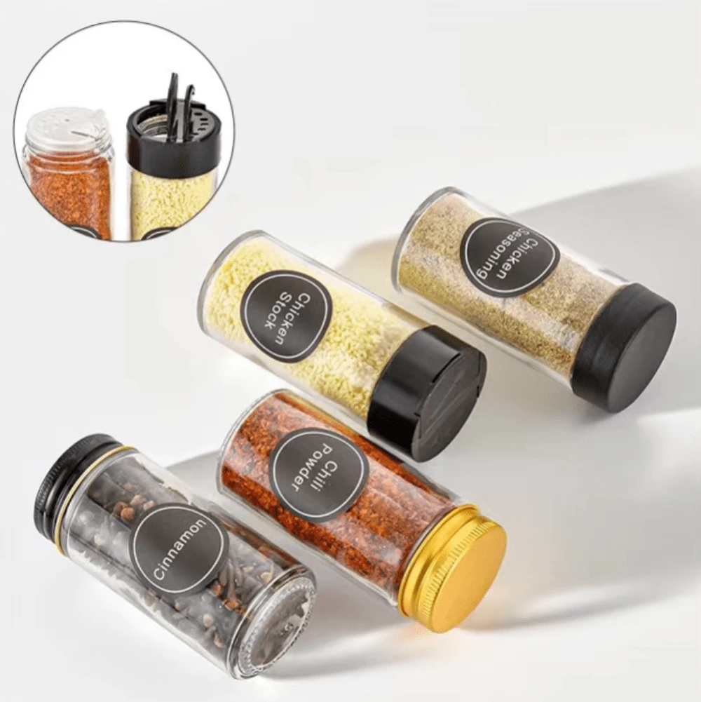 12 Round Glass Mixing Jars, 9 Blank Labels - With Shaker Lids, Funnel ...