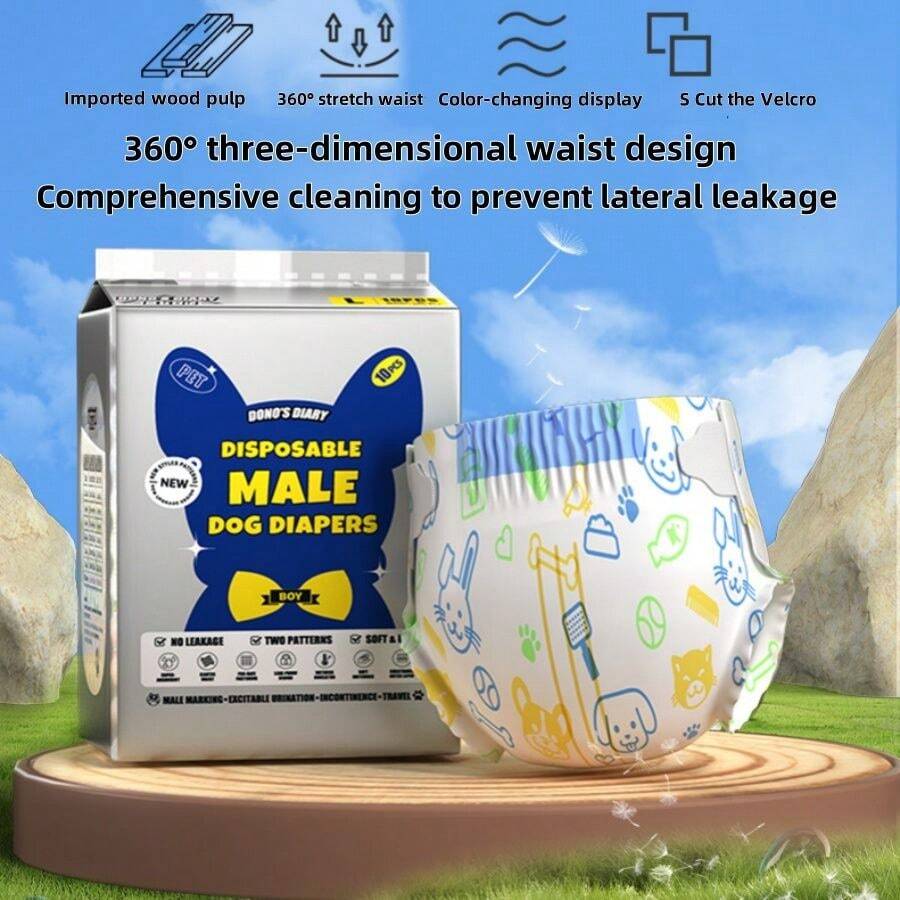 10pcs Dog Physiological Pants Male Dog Diapers DONO'S DIARY Female Dog ...