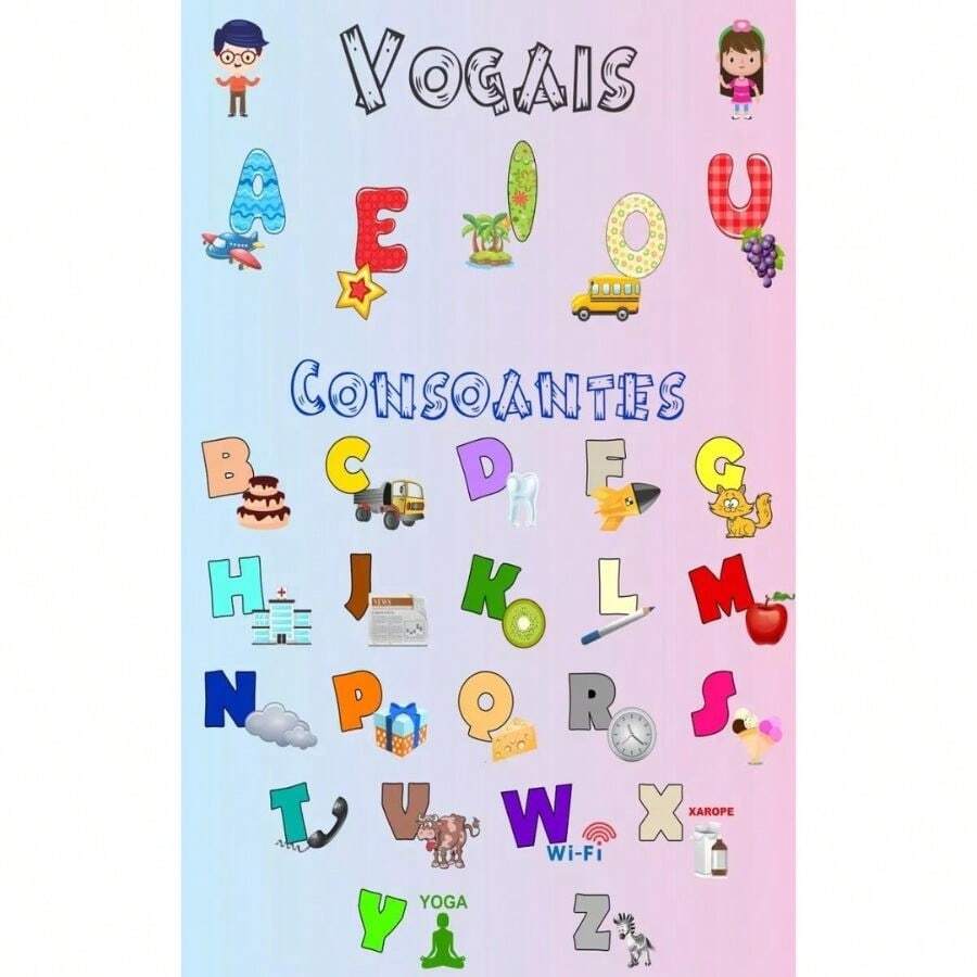 Pedagogical Banner Vowels And Consonants Alphabet Ref. Sil349, School ...