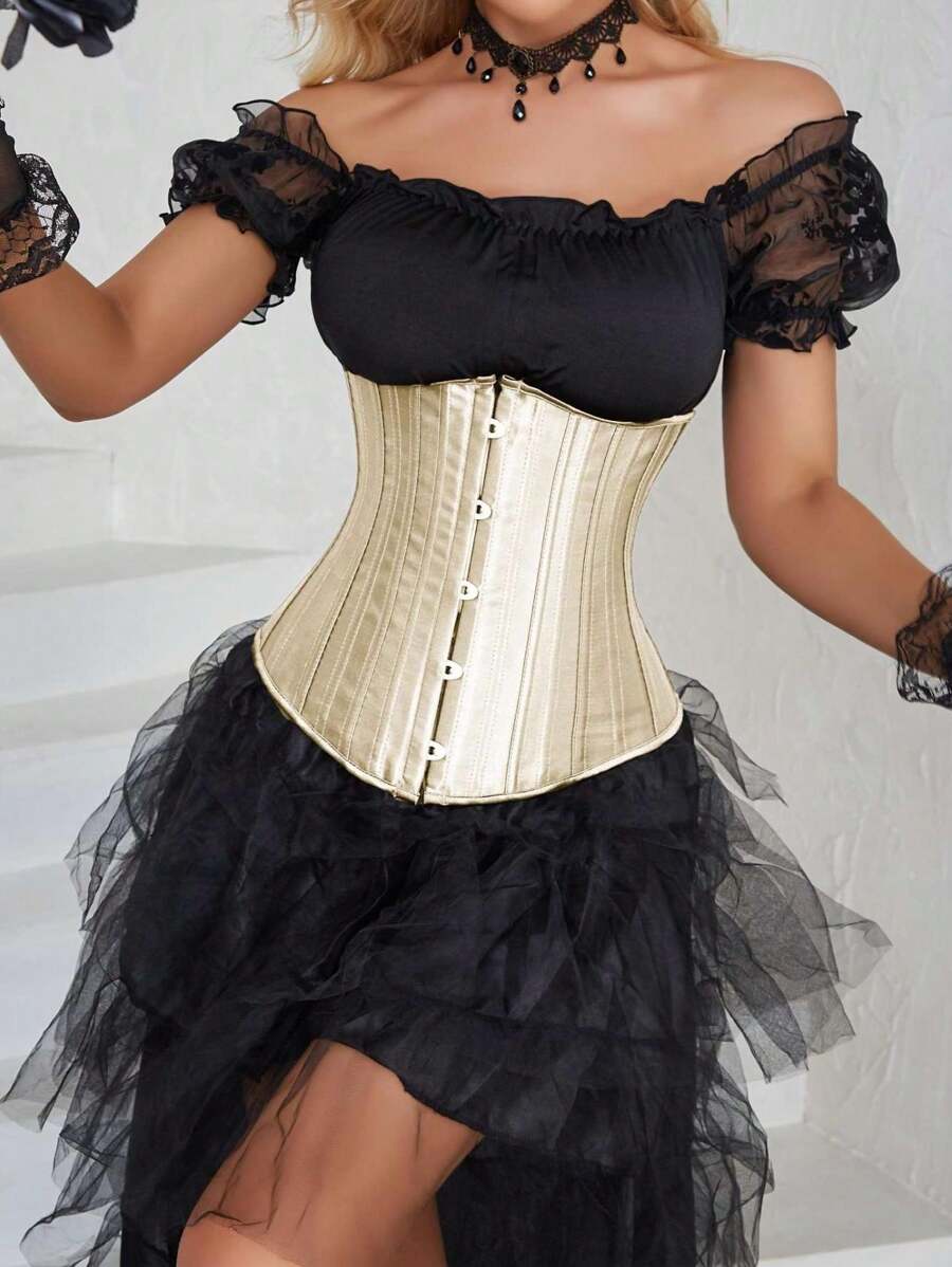 Palace Style Short Torso Shaper - 26 Steel Bones Waist Cincher Bodysuit ...
