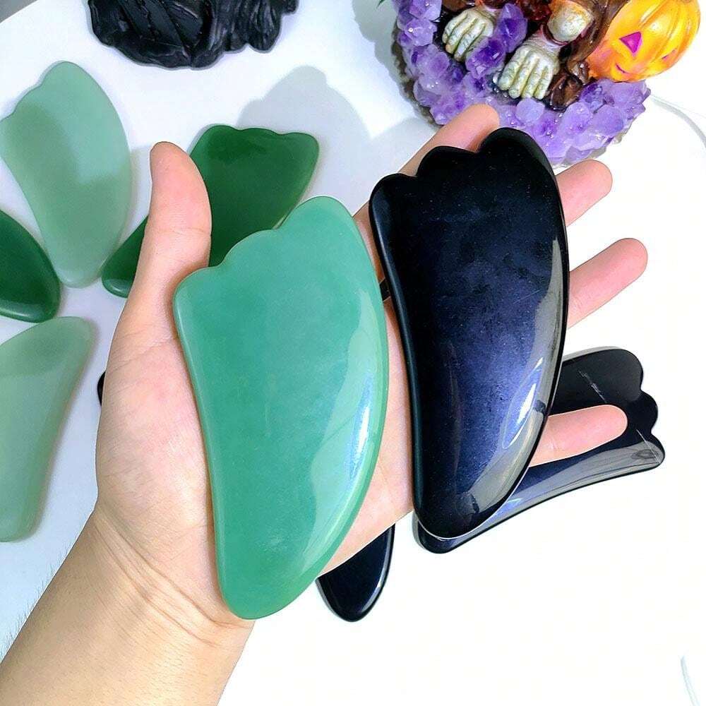 Natural Crystal Face Gua Sha Tool Skin Care Body Eye Head Mineral Stone ...