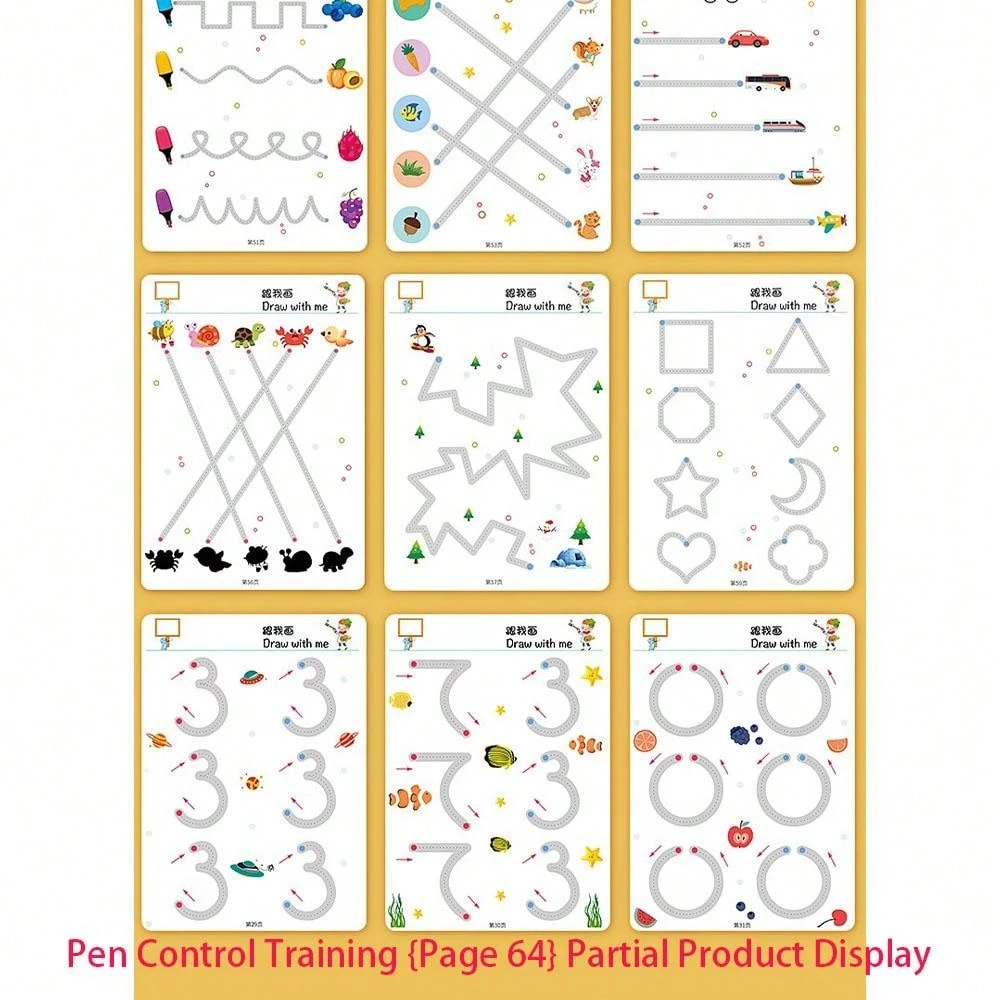 Pen Control Training Copybook, Kindergarten Focused Coloring Drawing ...