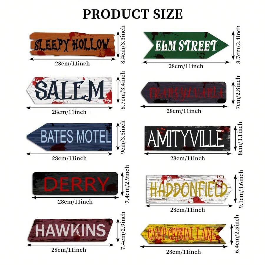20 Pcs Halloween Party Sign Themed Directional Signs Scary Sign Welcome ...