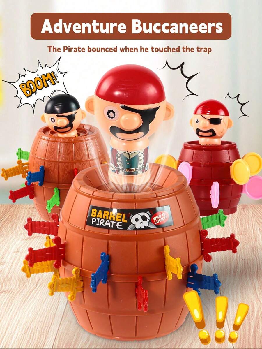1set Pirate Bucket Children's Toy Interactive Small Board Game Trick ...