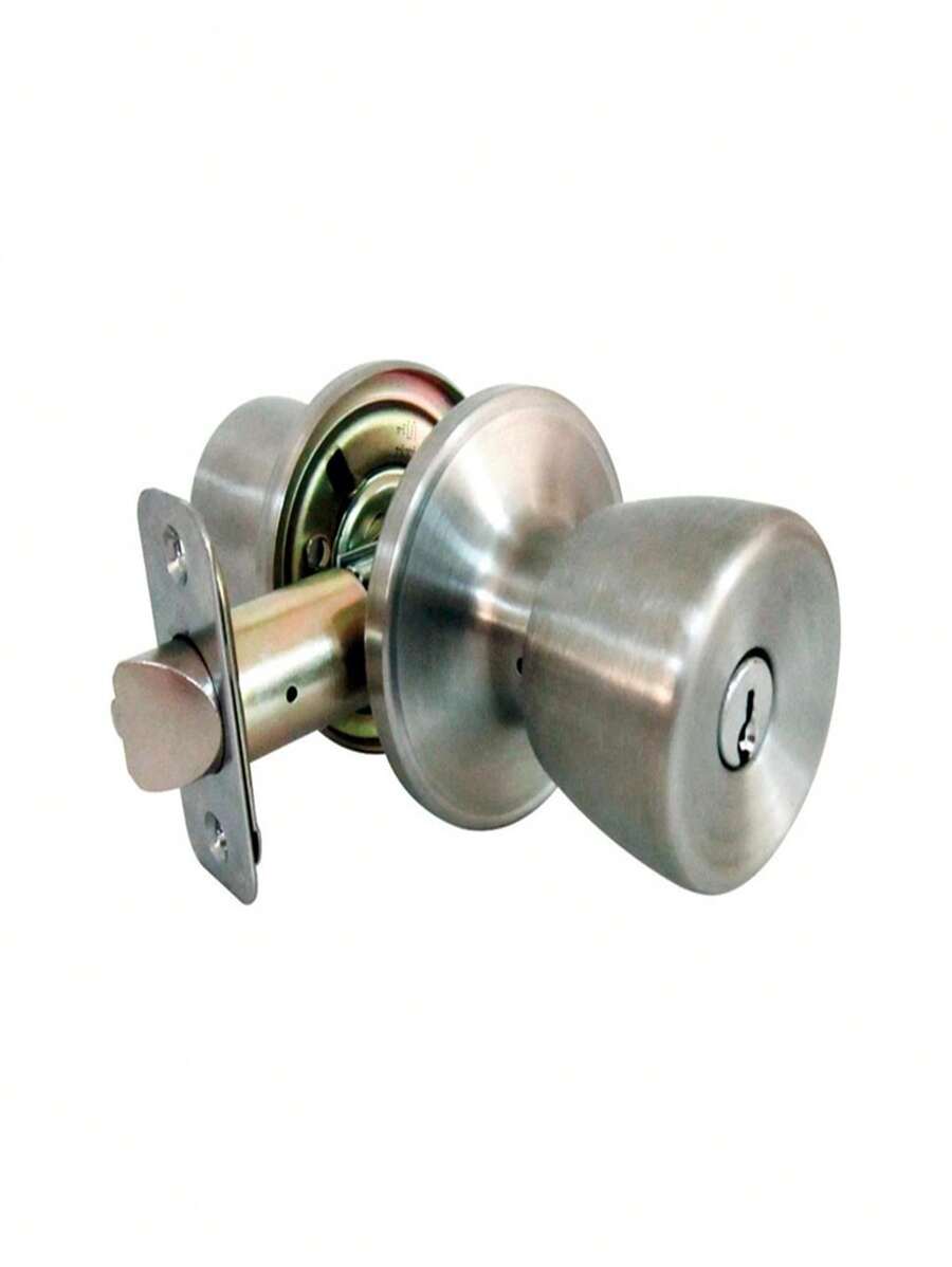 Tulip Satin Stainless Steel Metal Entry Knob - S 3 Grade Right Handed ...