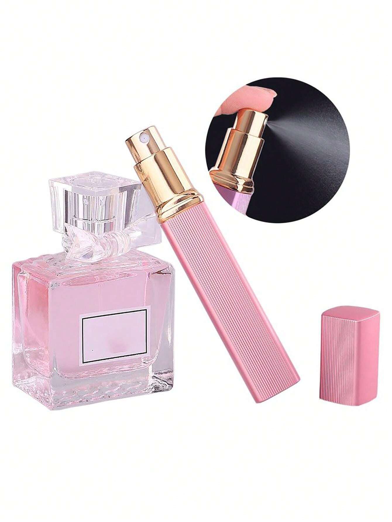 Botella rociadora de perfume recargable con diseño de rayas, exterior ...