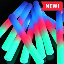 15/25/105 PCS LED Foam Glow Sticks Bulk Colorful Light Up Stick 3 ...