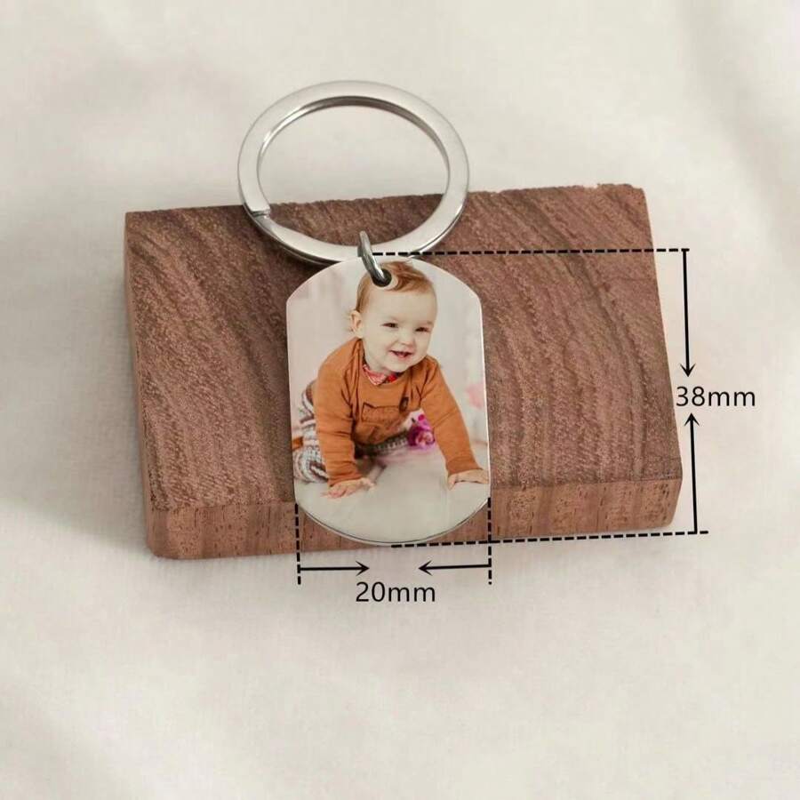 Custom Photo And Text Personalized Dad Keychain, First Father's Day ...