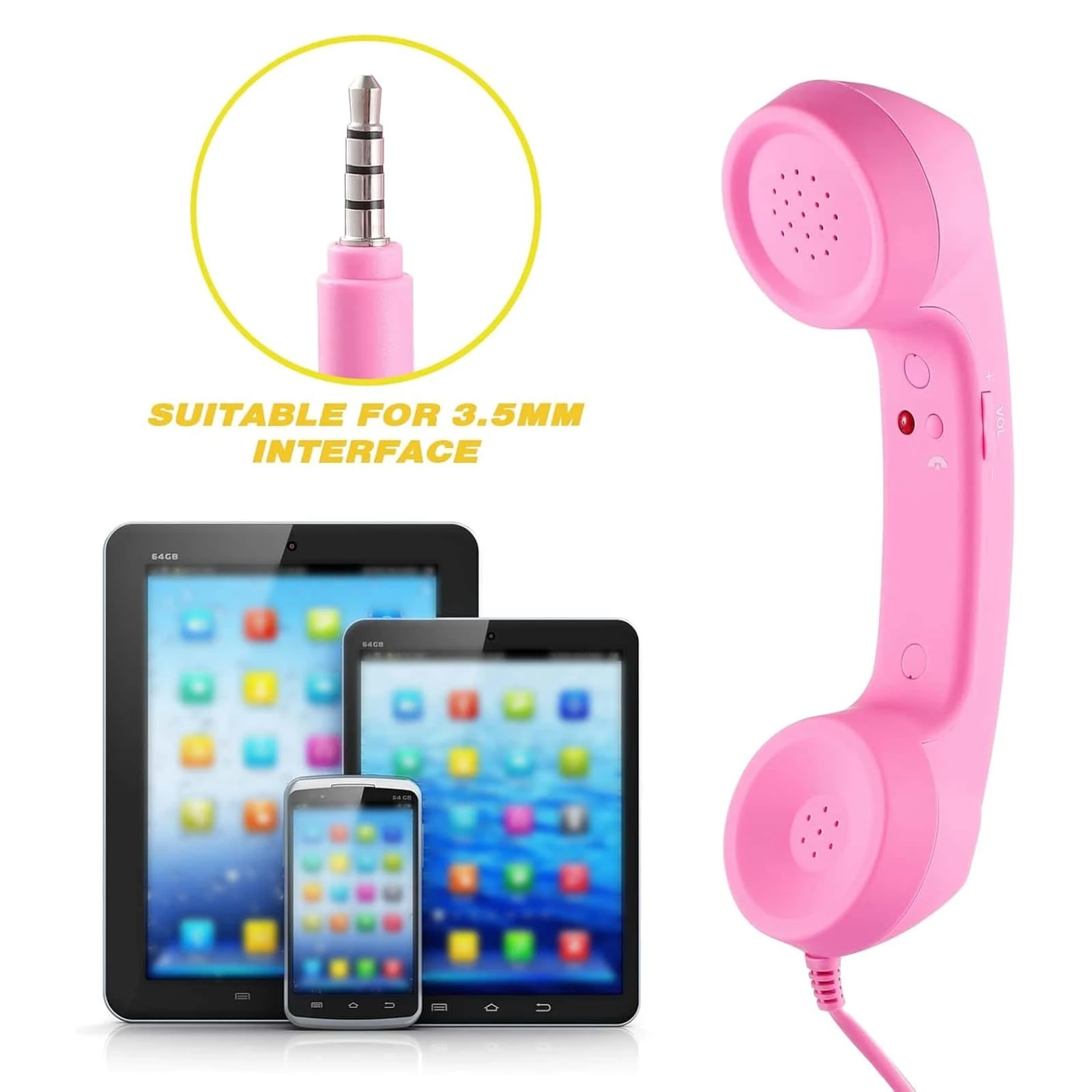 Combiné téléphonique rétro 3,5 mm Compatible avec iPhone, iPad ...