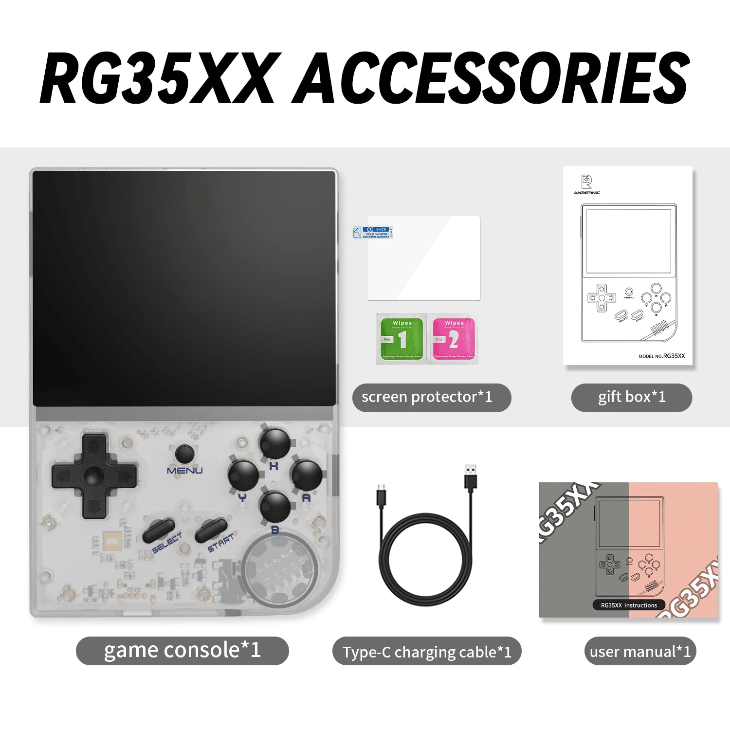 RG35XX 2024 Retro Handheld Game Console System TV Out 3.5 Inch IPS ...