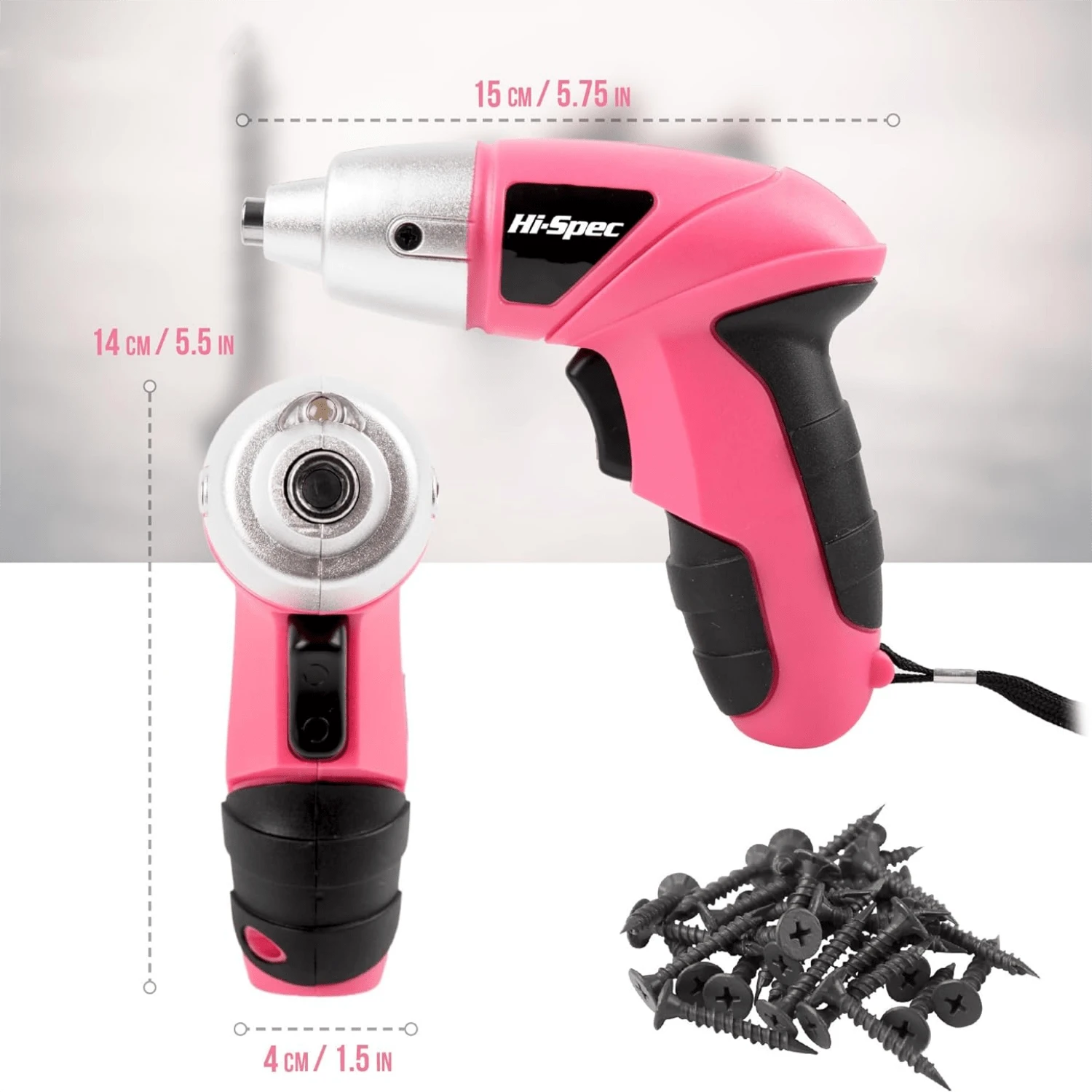 Juego de taladro inalámbrico rosa de 3,6V, kit de taladro eléctrico con ...