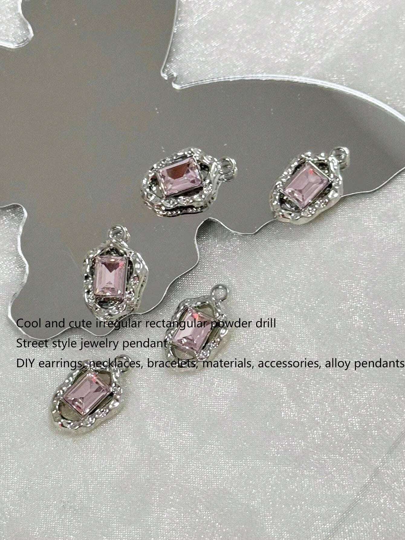A Pack Of 10 Asymmetrical Pink Diamond Rectangles, Weighing About 26 ...