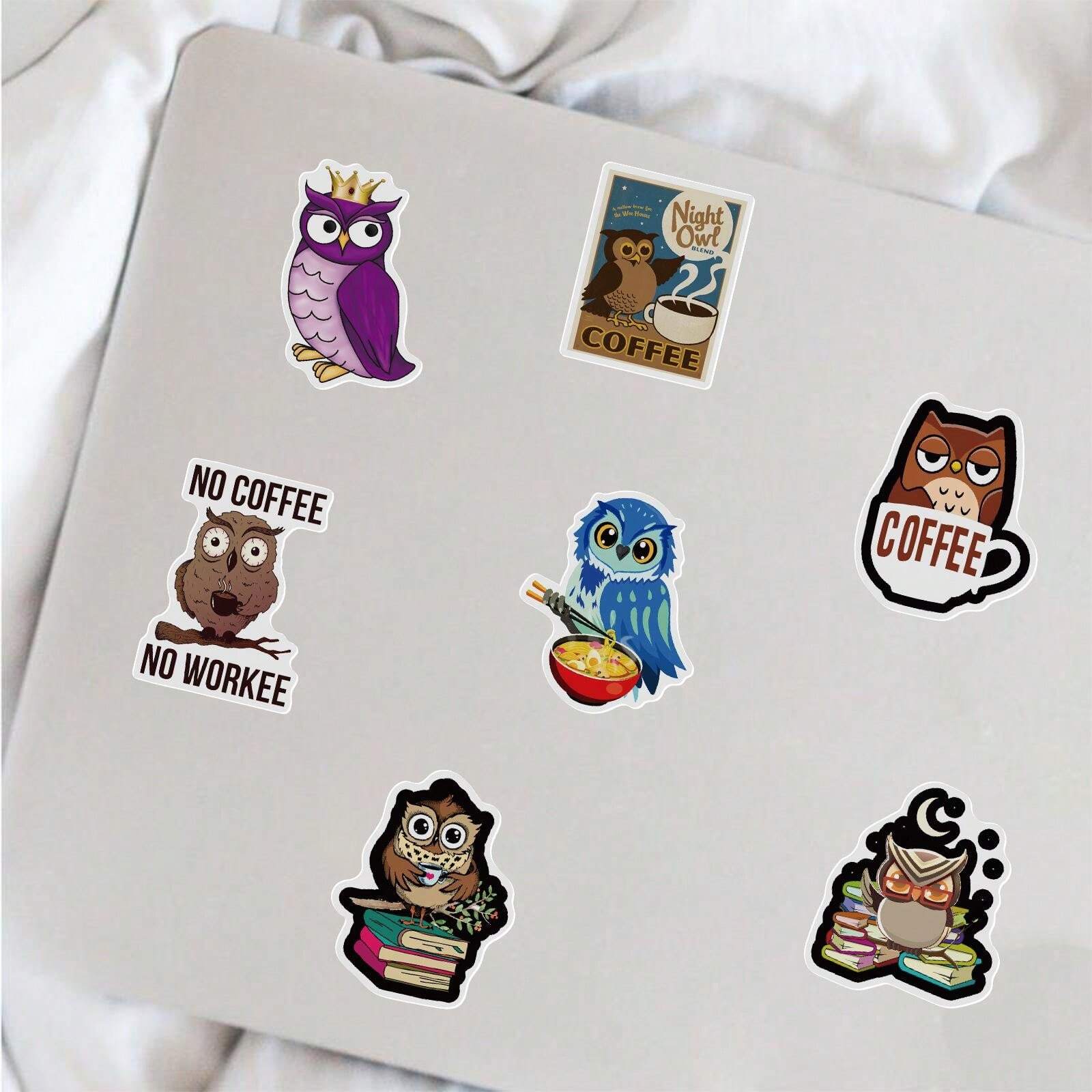 50 Cartoon Cute Owl Fashion Stickers For Customizing DIY Such As Water ...