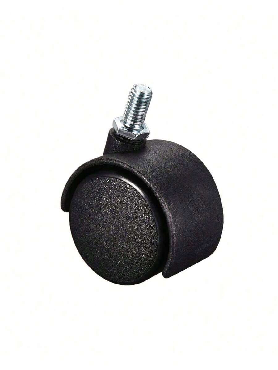 5 Fitted Black Casters Universal Wheel Threaded Rod Connector Double ...