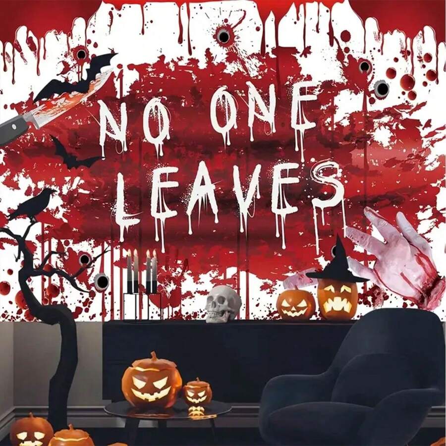 Halloween Party Background With Bloody Fingerprints, Zombie Theme ...
