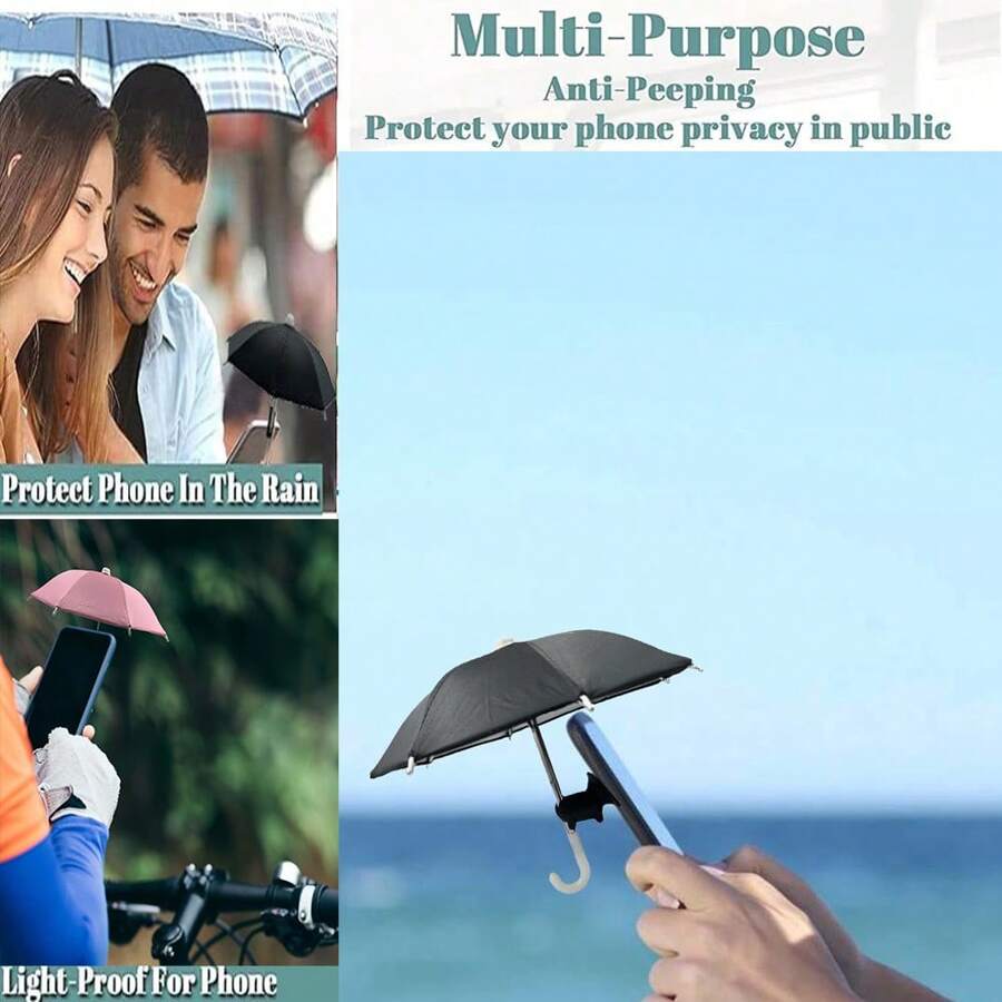 Mini suporte de ventosa para guarda-chuva de smartphone, guarda-sol ...